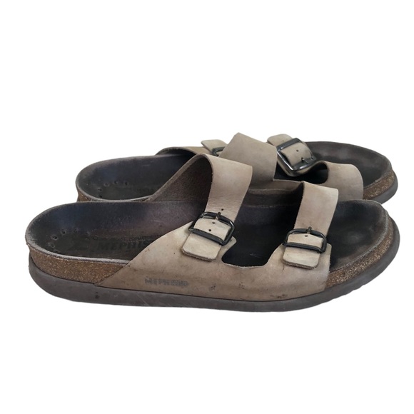 Mephisto | Shoes | Mephisto Harmony Tan Leather Slide Sandals | Poshmark